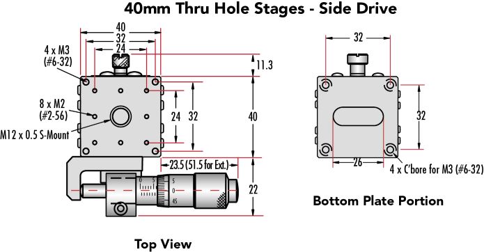 Crossed-Roller Bearing Linear Translation Stages (Thru-Hole Model)